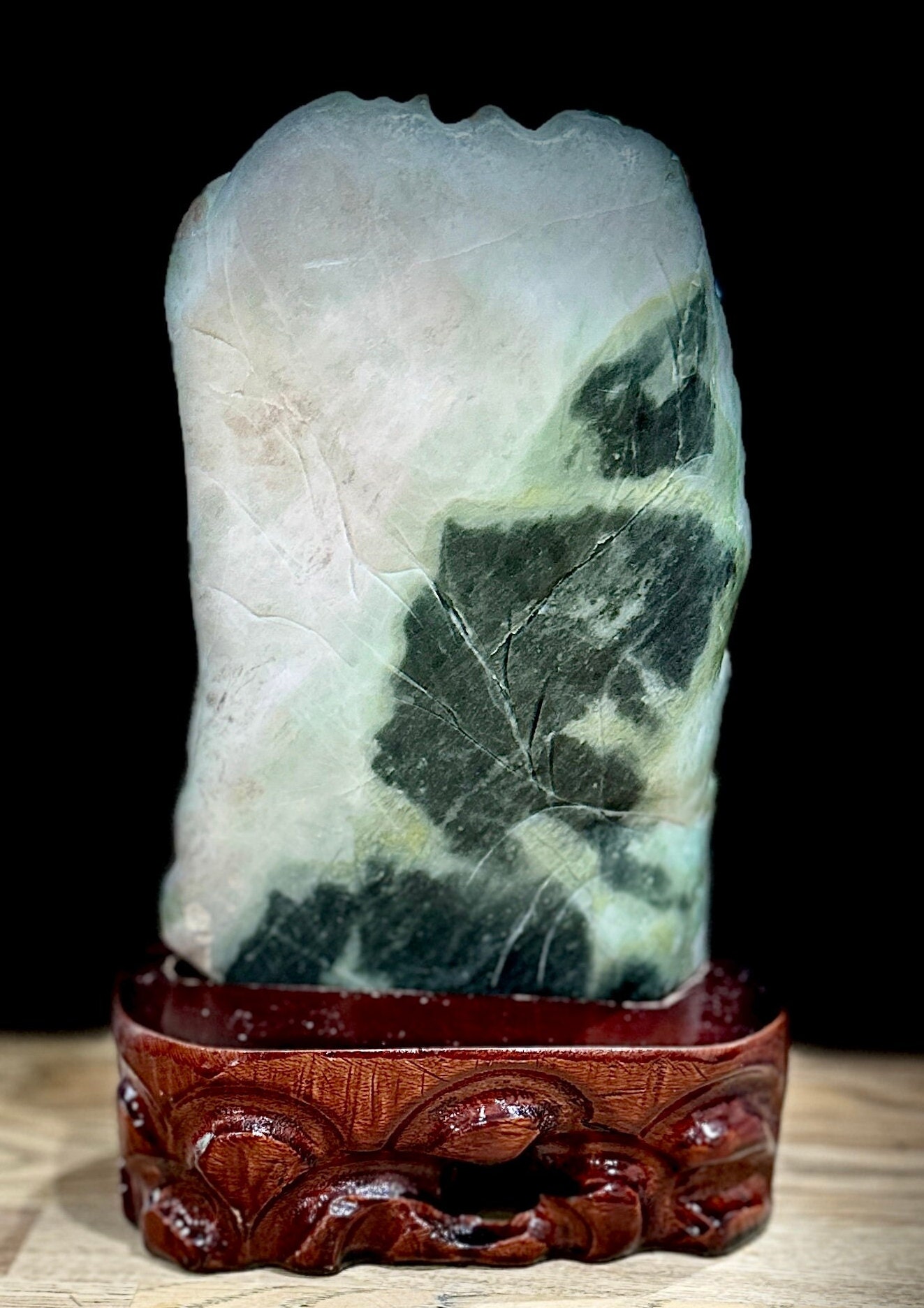 Natural Jadeite Jade Landscape Carving Hand-carved-exquisite Detail ...