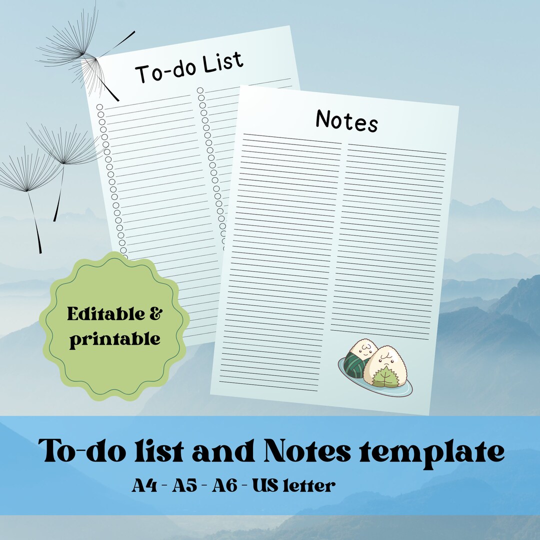Cute to Do List Printable and Fillable to Do List Editable - Etsy