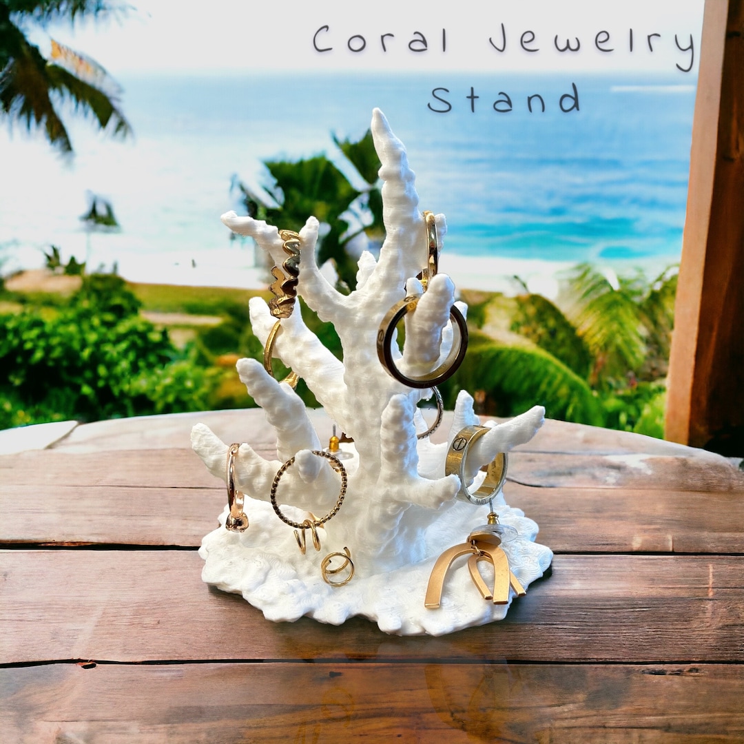 Enchanting Realistic Coral 3D Printed Jewelry Holder: Coastal Decor ...