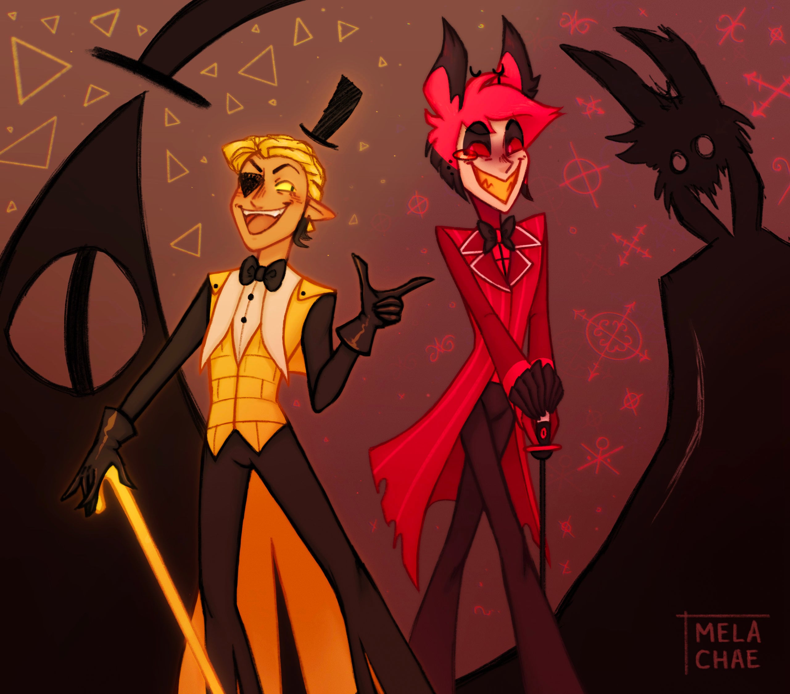 Alastor And Bill Print Hazbin Hotel X Gravity Falls Etsy