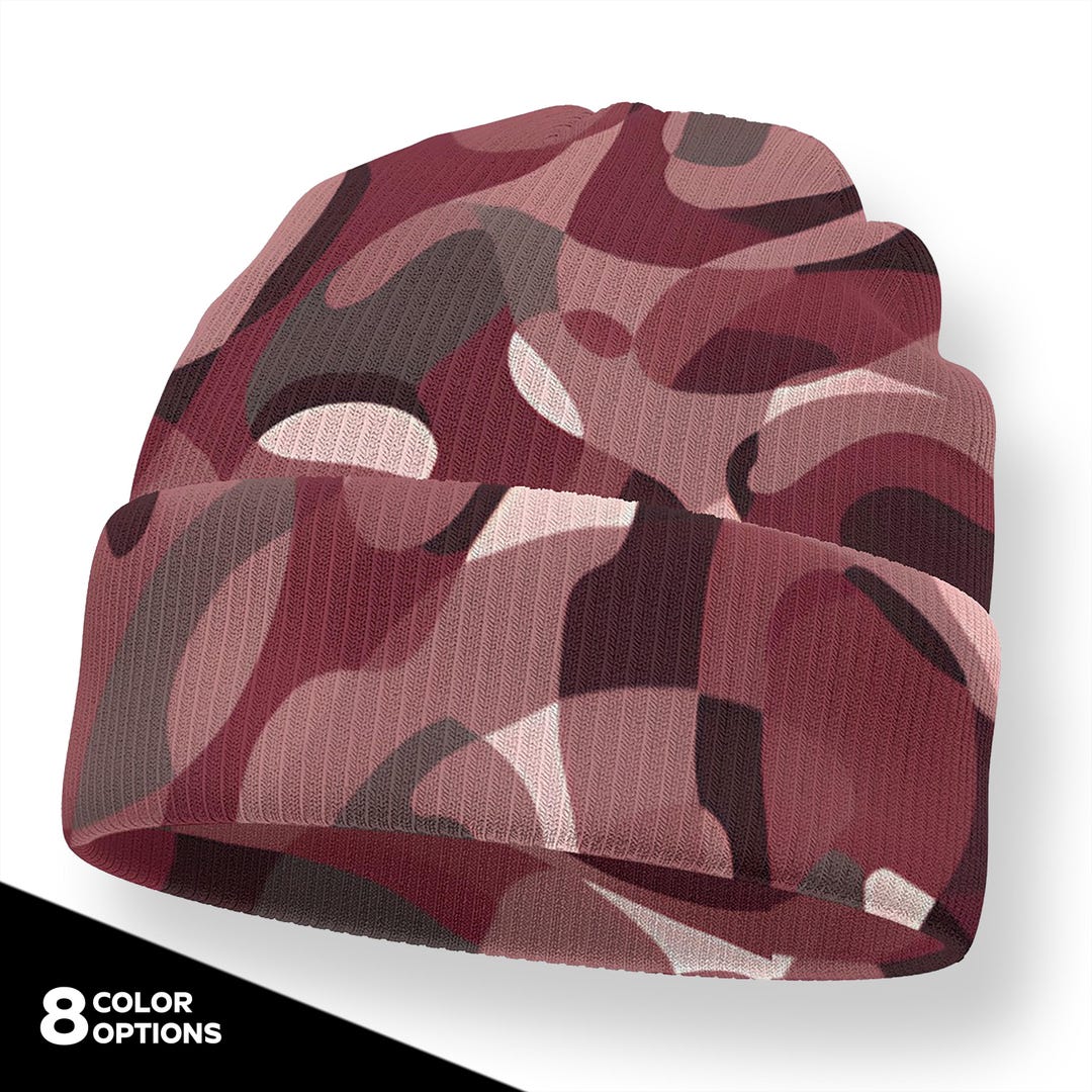 Abstract Camo Knit Beanie: Warm Winter Hat - Etsy