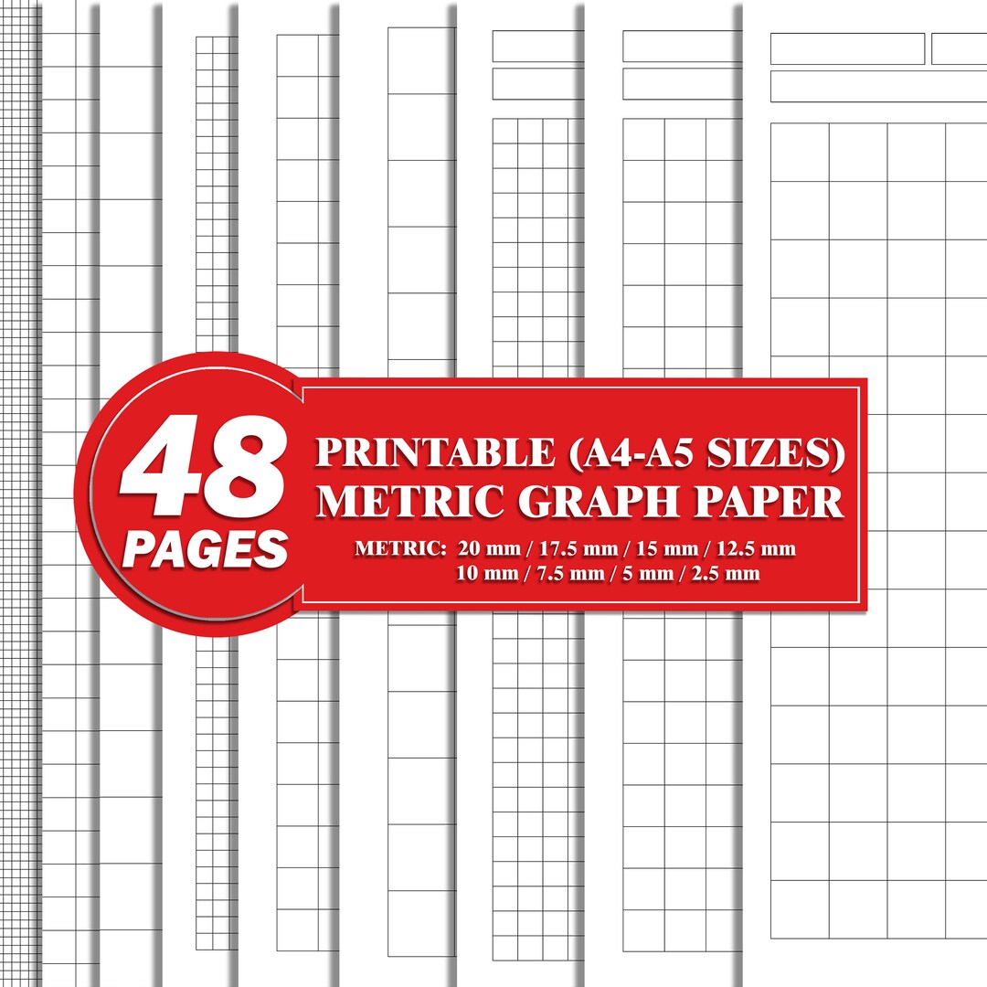Printable Graph Paper PDF Digital Graph Paper Note Taking Etsy