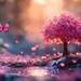 Magical Pink Digital Background - Enchanting Nature Scene - Etsy