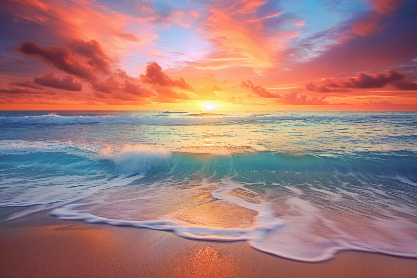 Digital Backdrop Captivating "beach Serene Sunset Over the Horizon" - Etsy