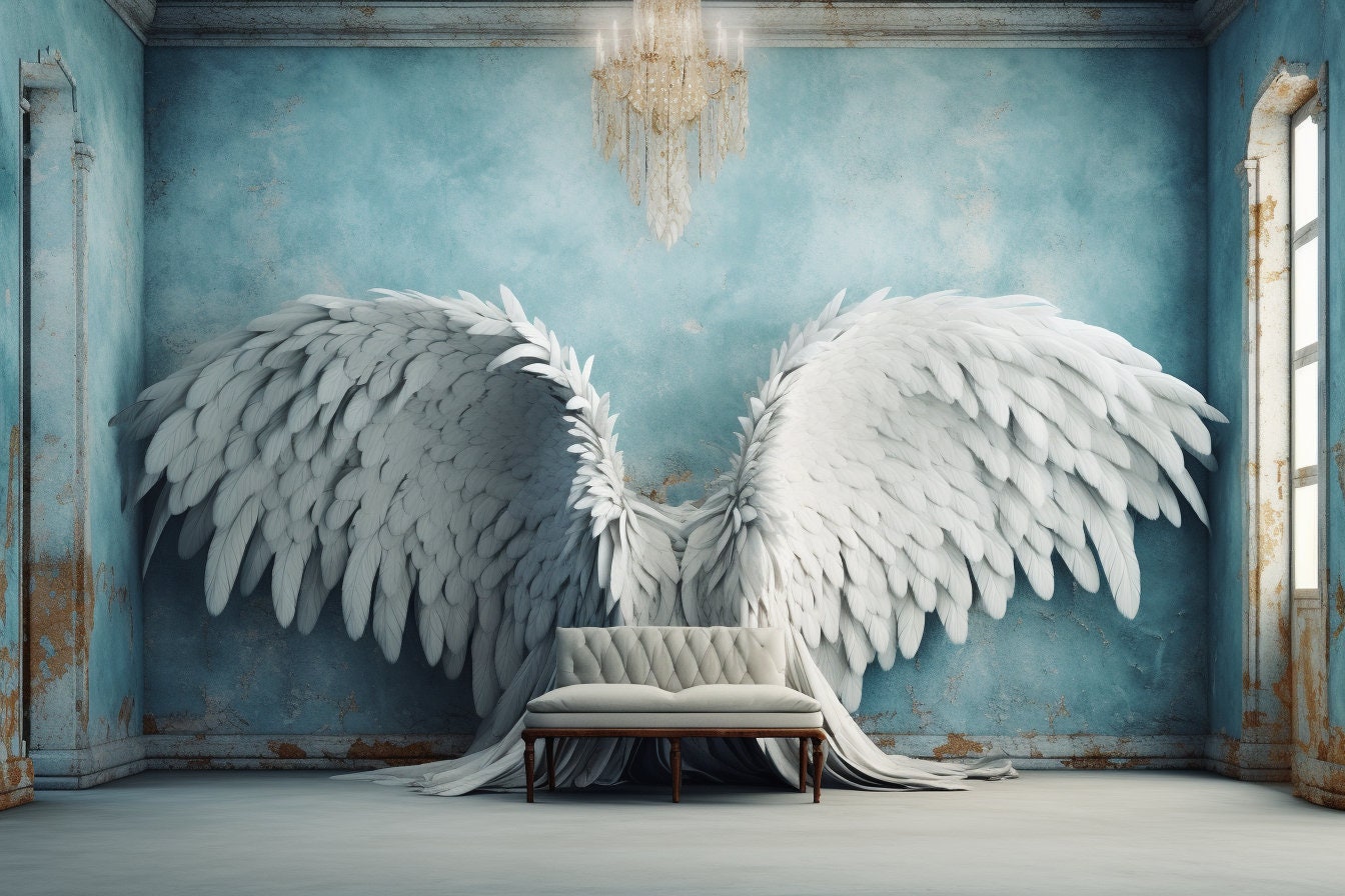 Digital Backdrop Extra Large Angel Wing Blue! - Etsy