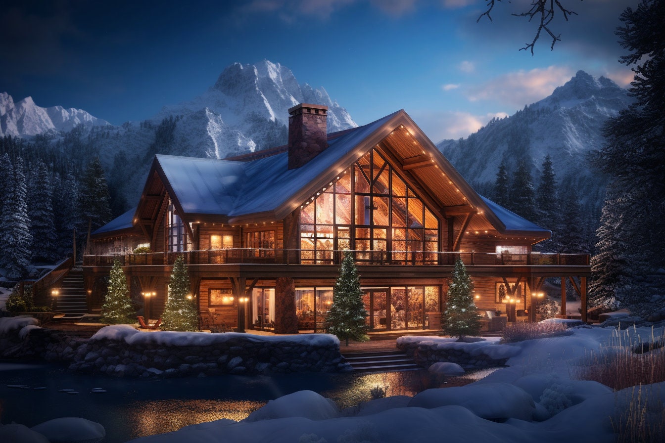 Digital Backdrop Captivating "ski Lodge" - Etsy