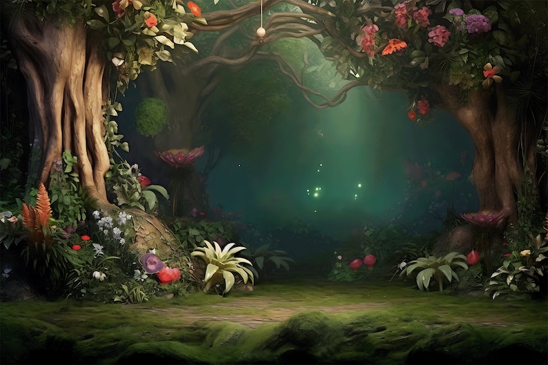 Digital Backdrop Enchanted Forest Escape - Etsy