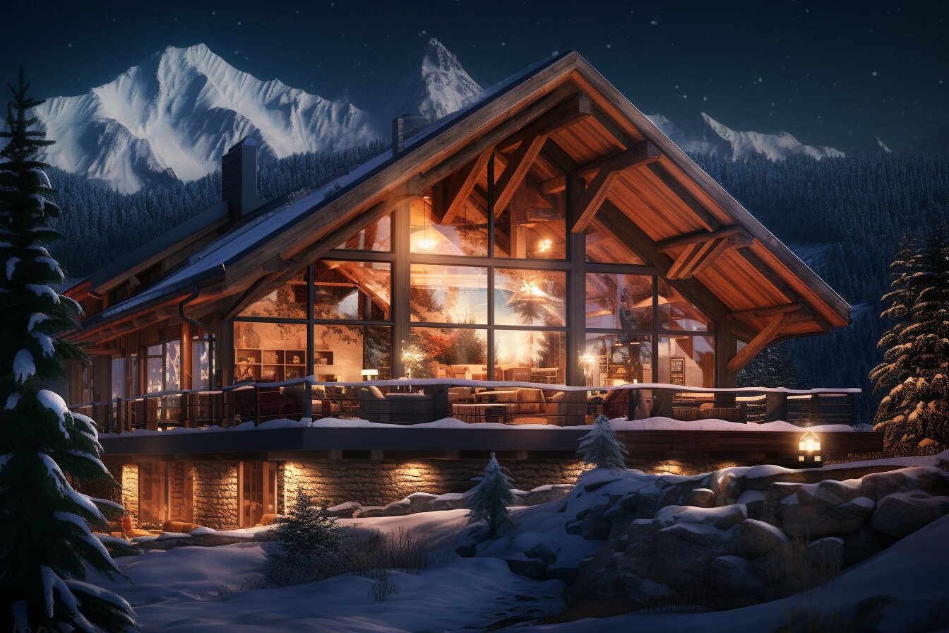 Digital Backdrop Captivating "ski Lodge" - Etsy