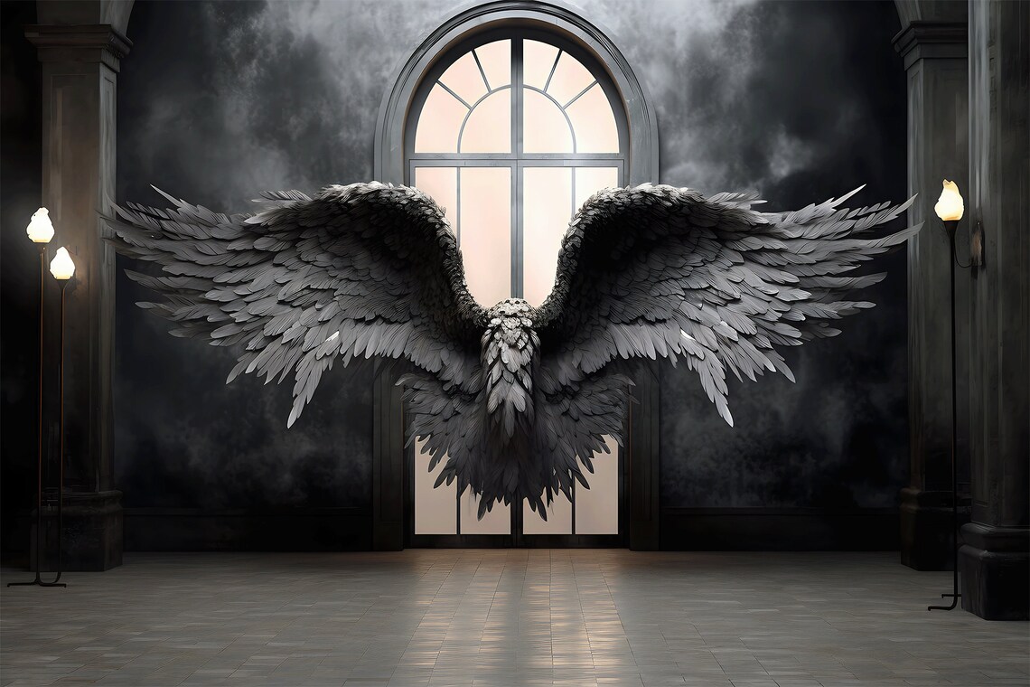Digital Backdrop Extra Large Grey Angel Wings! - Etsy