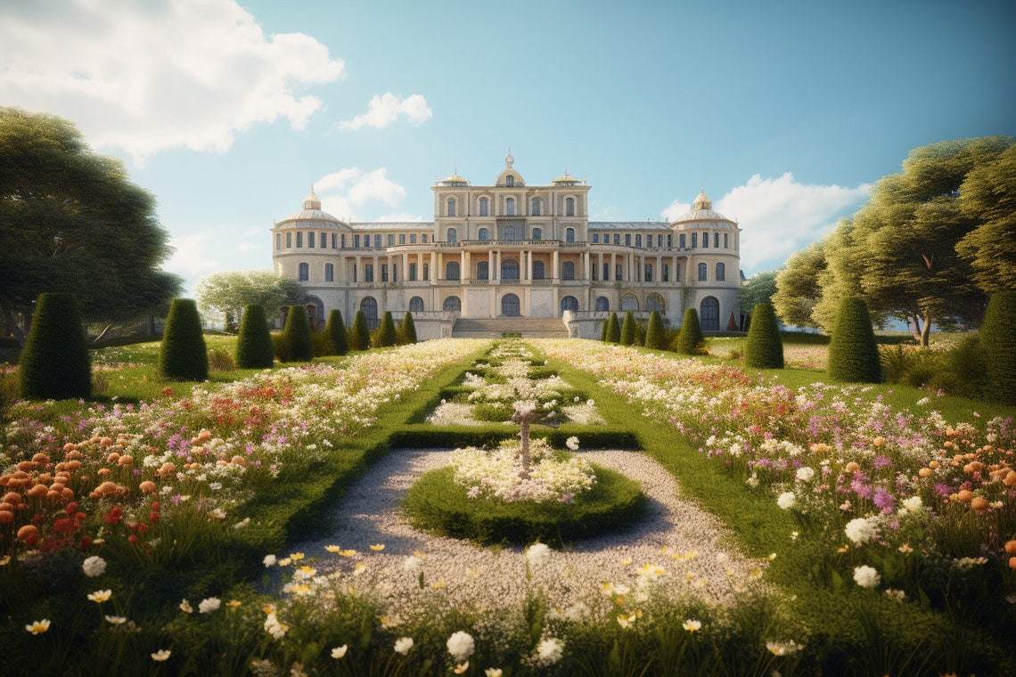 Digital Backdrop Castle Gardens - Etsy