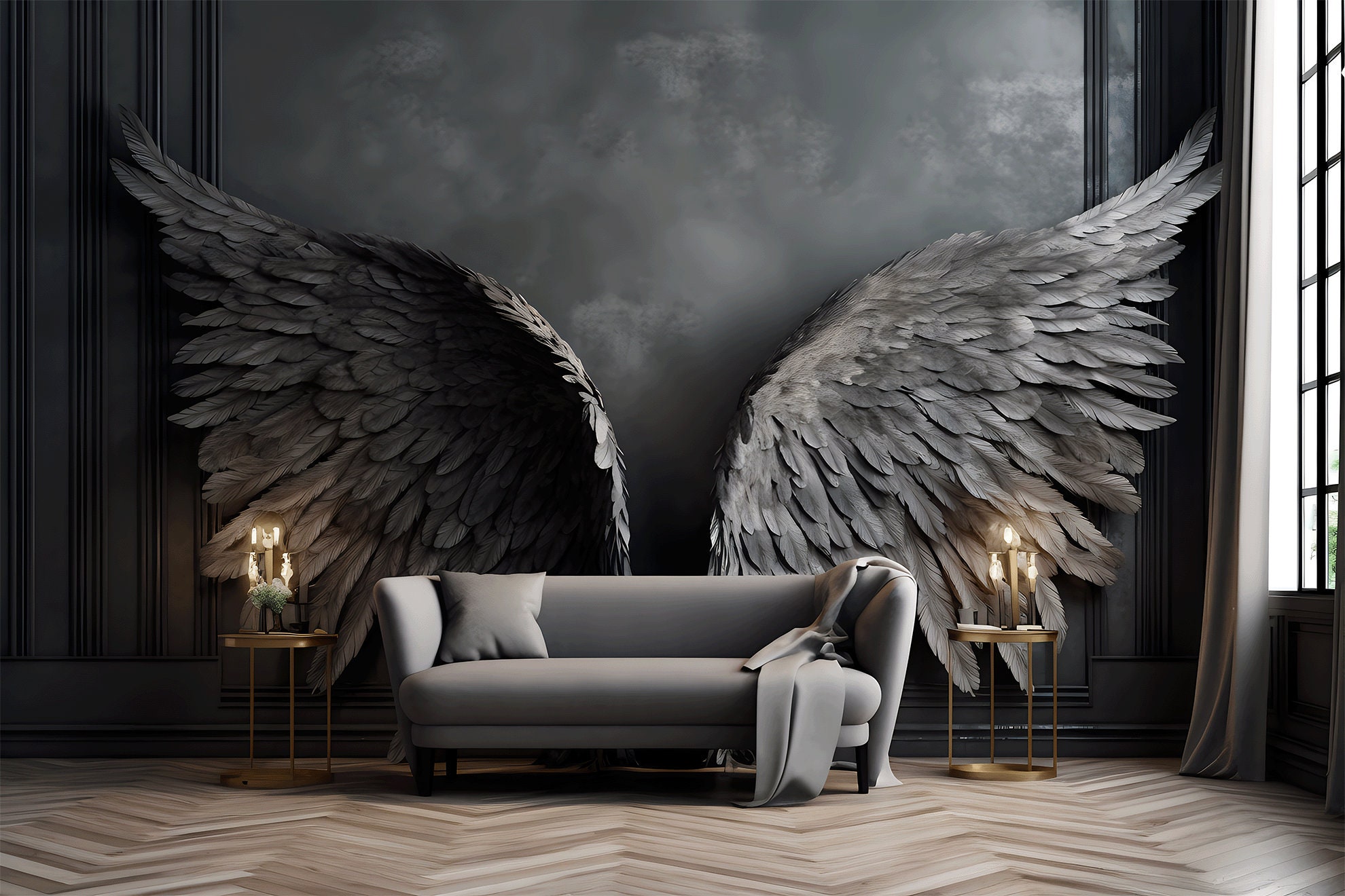 Digital Backdrop Extra Large Grey Angel Wings! - Etsy