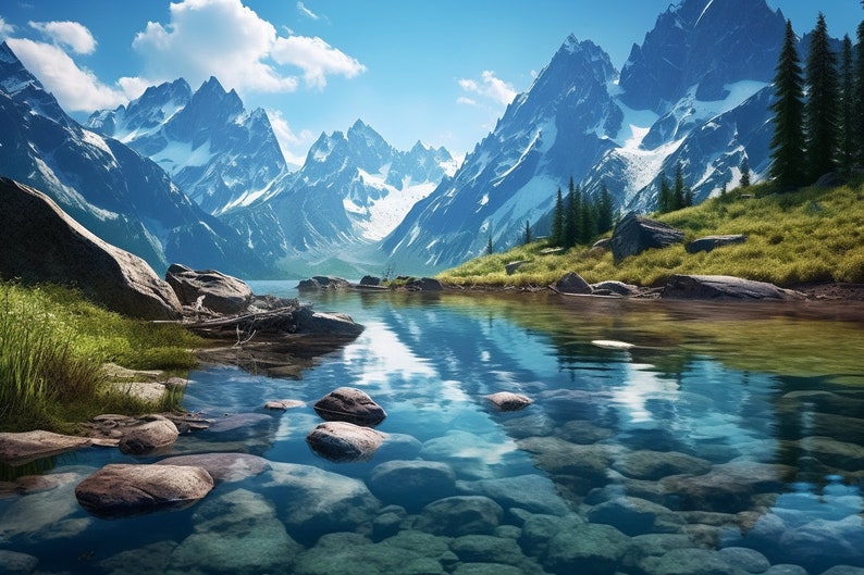 Digital Backdrop Majestic Mountain - Etsy