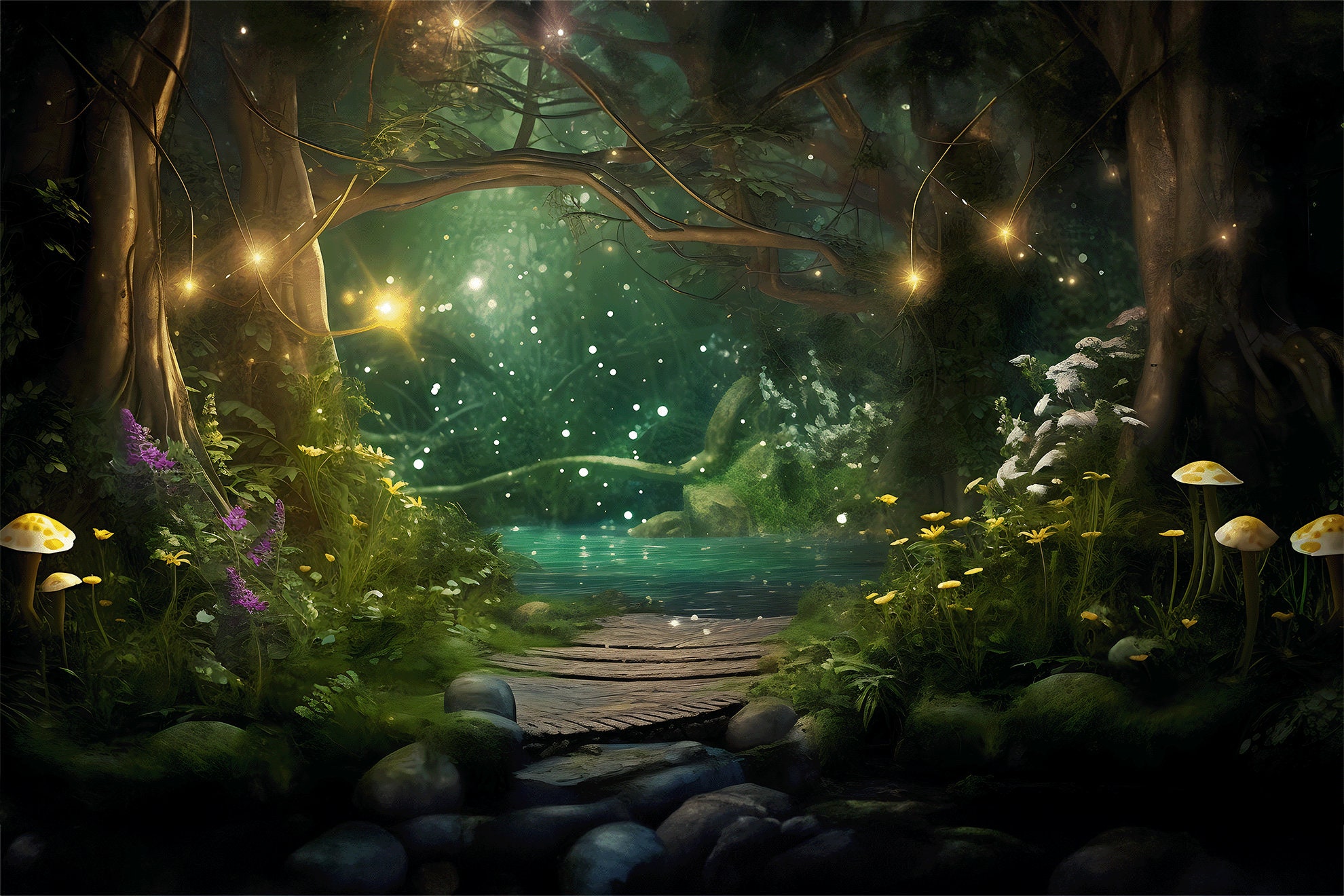 Digital Backdrop Enchanted Forest Escape - Etsy