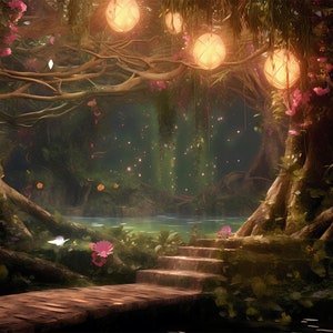Digital Backdrop Enchanted Forest Escape - Etsy