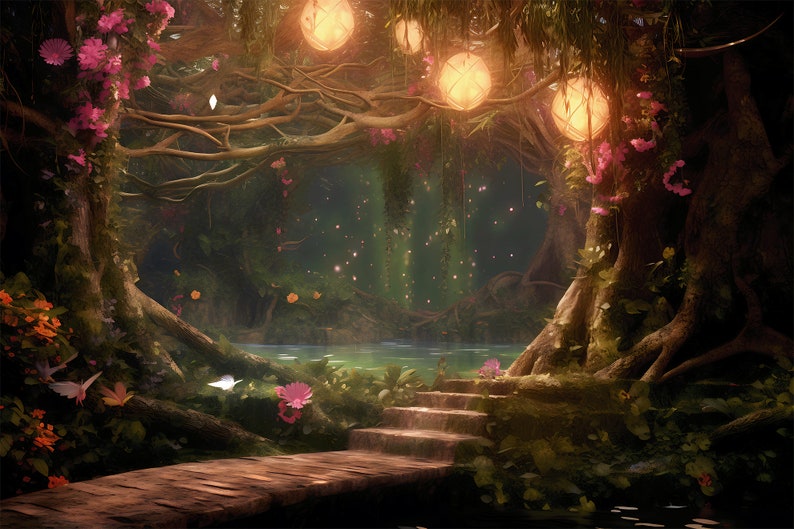 Digital Backdrop Enchanted Forest Escape - Etsy