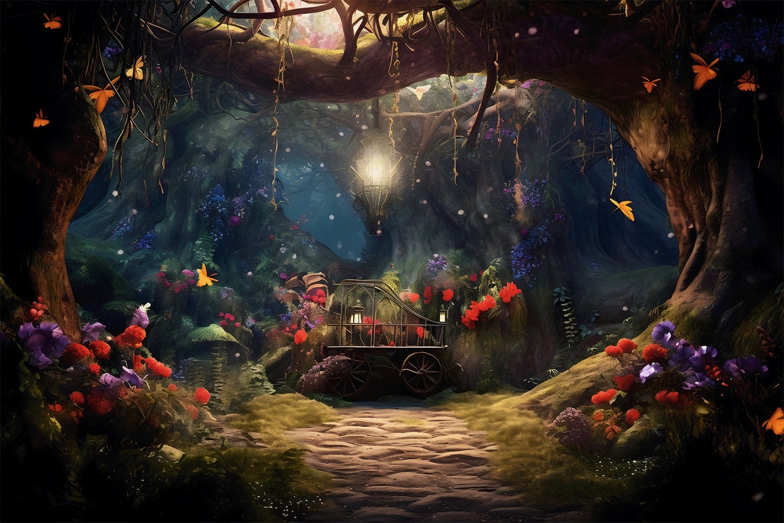 Digital Backdrop Enchanted Forest Escape - Etsy