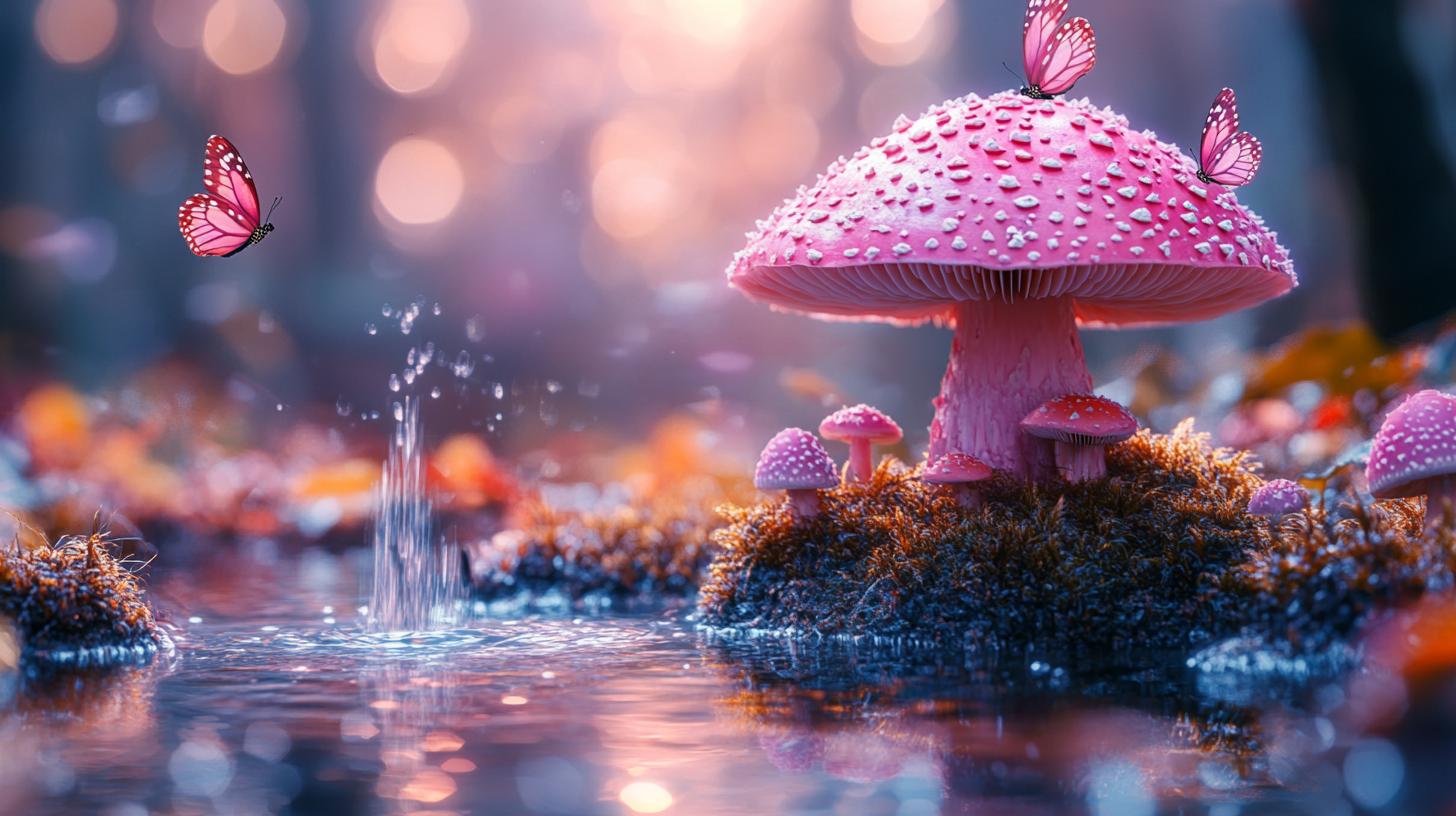 Magical Pink Digital Background - Enchanting Nature Scene - Etsy