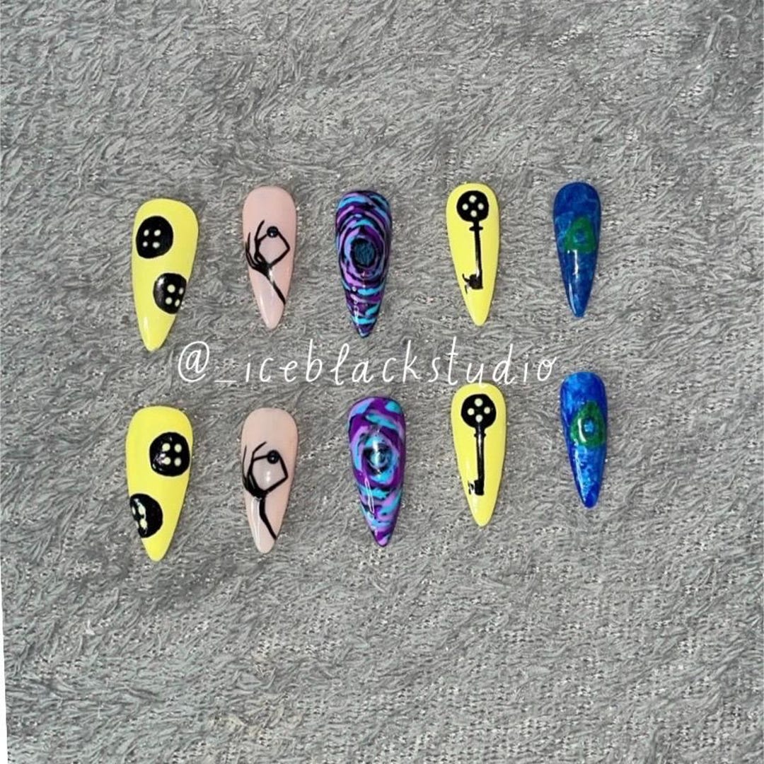Coraline Theme Press on Nails, Choose Your Shape, Pretty, Cool - Etsy