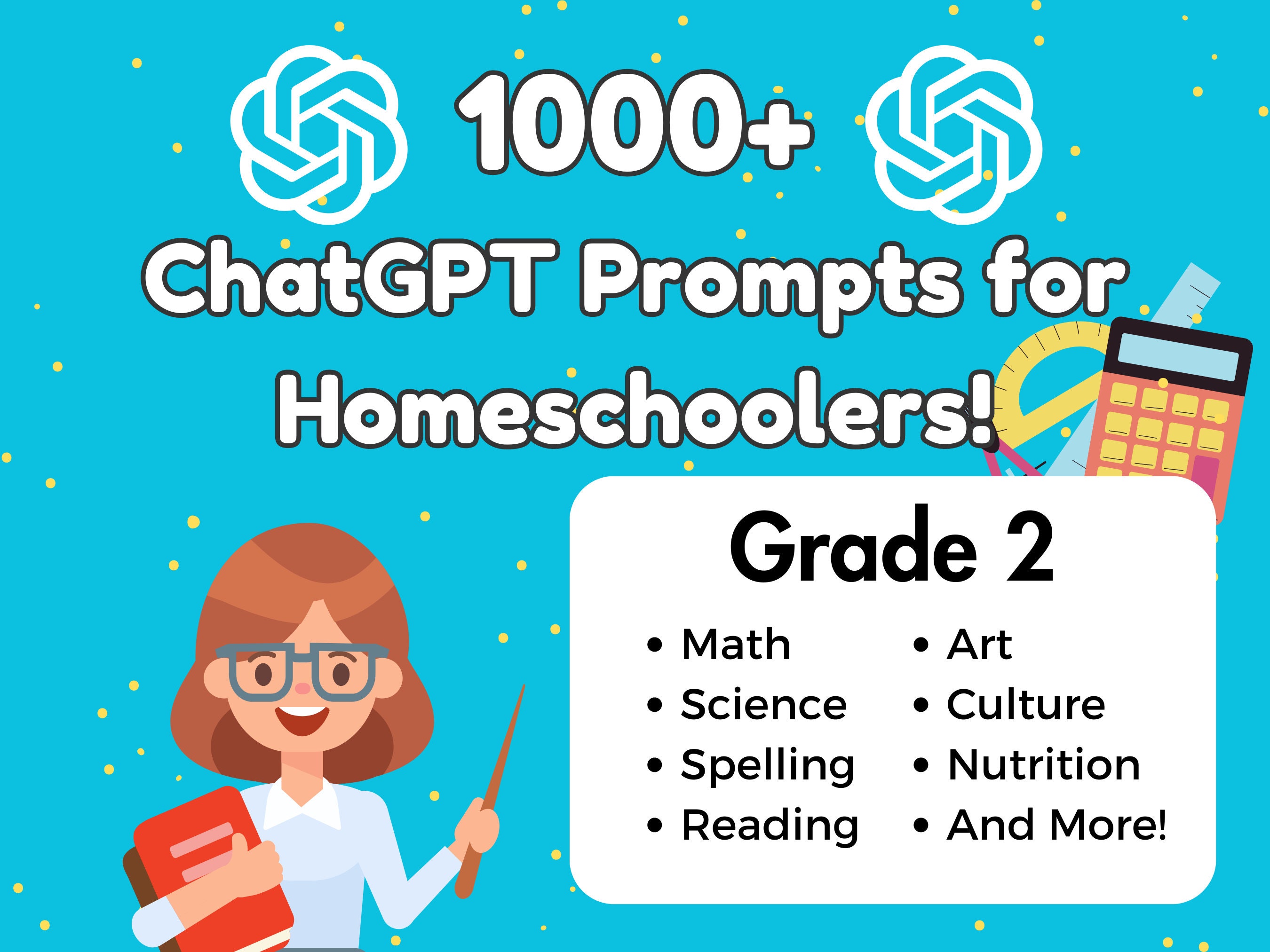 1000 Chatgpt Prompts for Homeschoolers in Grade 2 Kids - Etsy