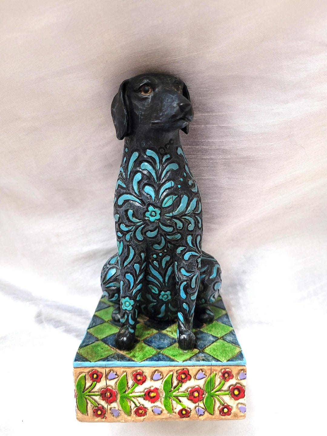 Jim Shore Licorine Black Lab Labrador Guard Dog Pet Figurine Heartwood ...