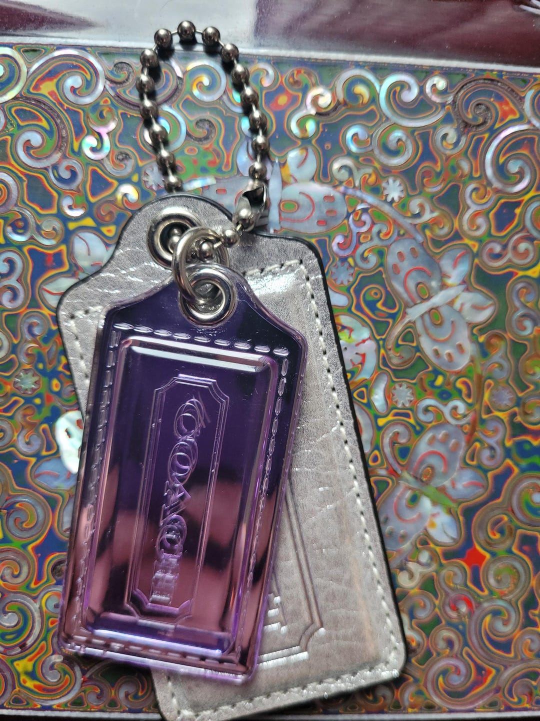 Coach Set of 2 Hang Tags Extra-large Plastic and Shimmer Silver Tone ...