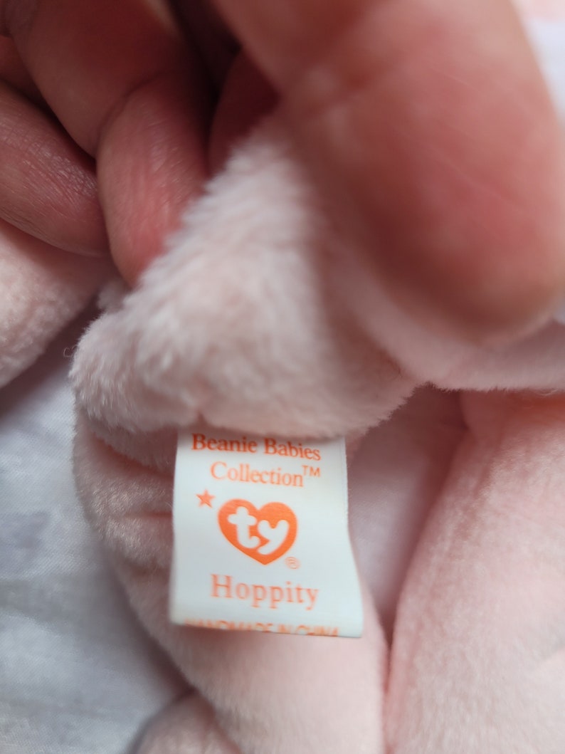 TY Beanie Babies Hoppity Pink Rabbit Bunny Year 1996 Style 4117 New ...