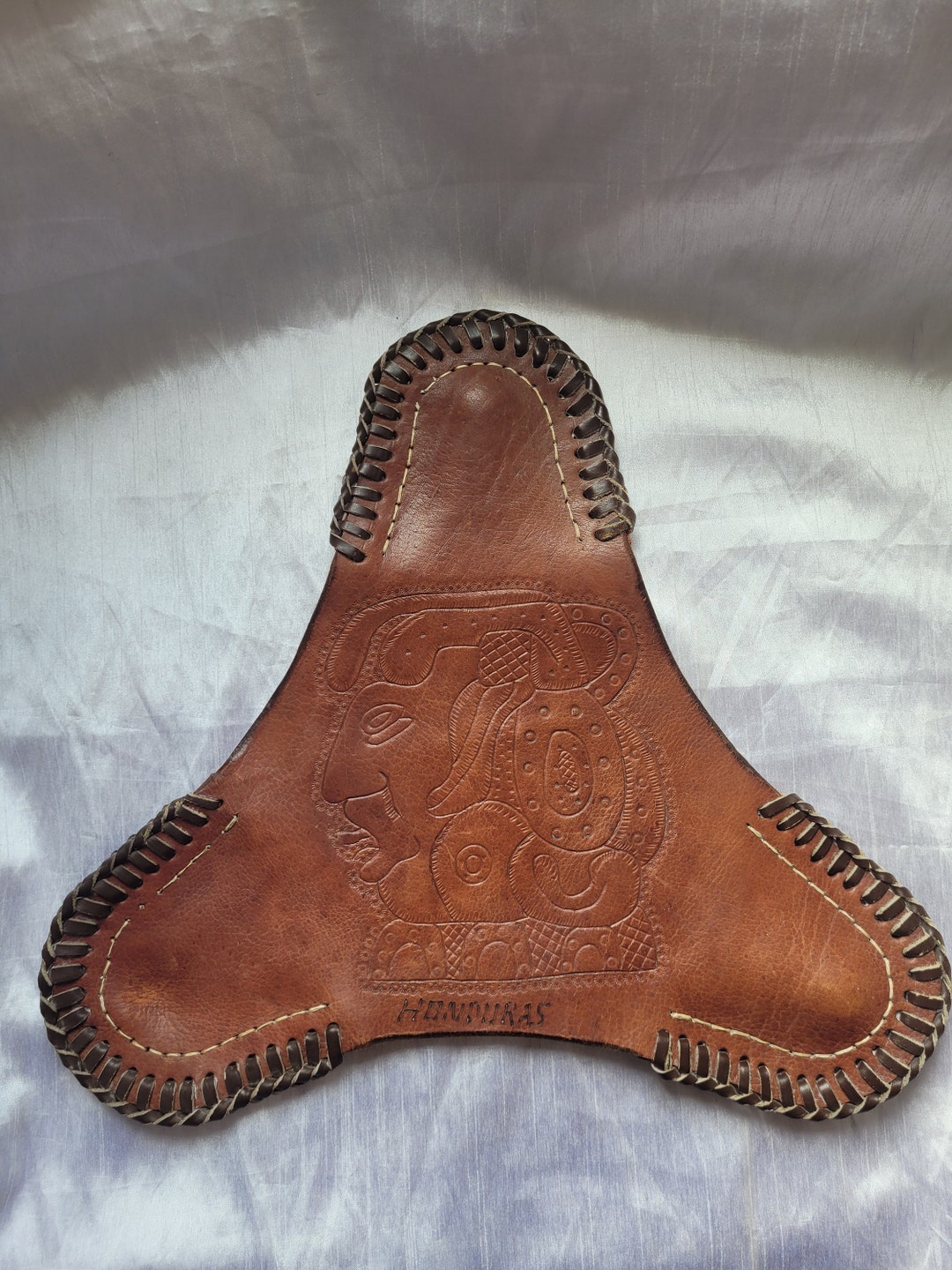 Tripod Seat Cover Genuine Durable Embossed Brown Byson Leather Handmade ...