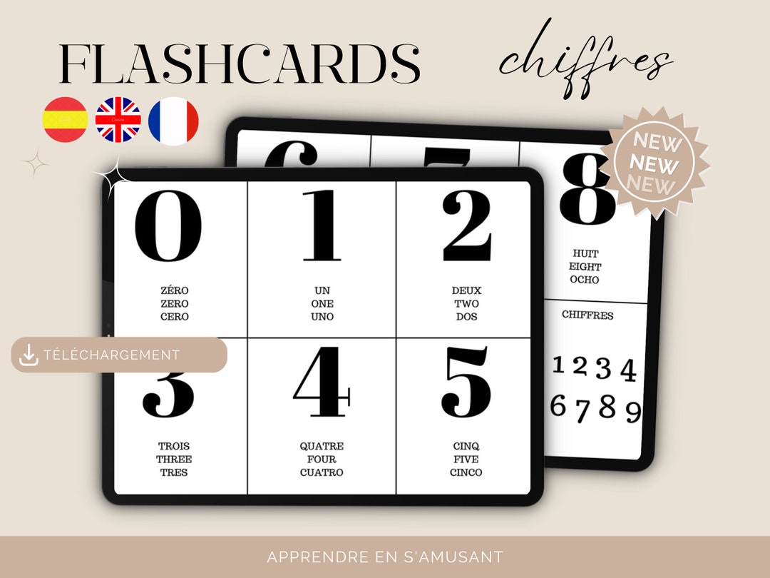Flashcards Chiffre Pour Enfant - Etsy
