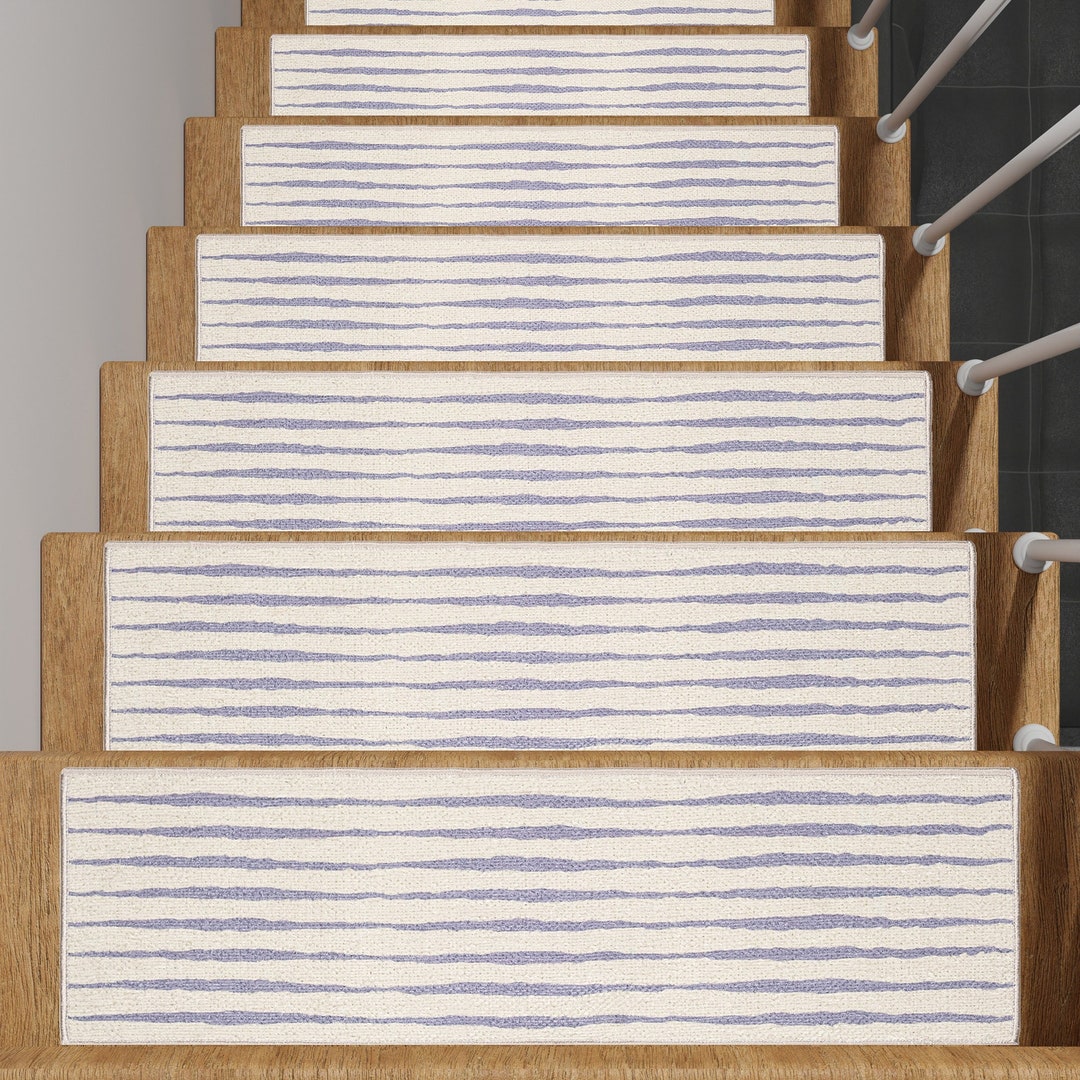 Striped Stair Runner Rug, Linear Stair Treads Carpet, Non-slip Washable ...
