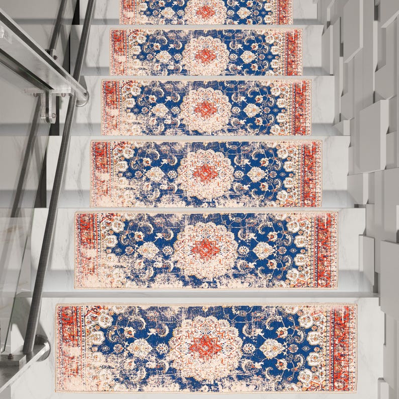Non-slip Stair Treads: Vintage Velvet Cotton Stair Runner Rug - Etsy