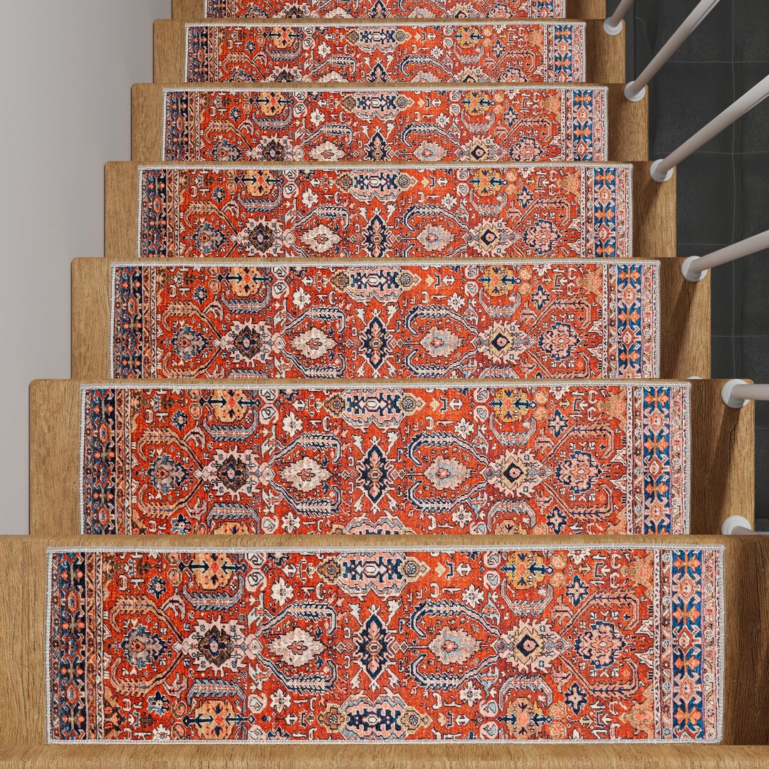 Oushak Stair Tread: Traditional Non-slip Stair Runner Rug - Etsy