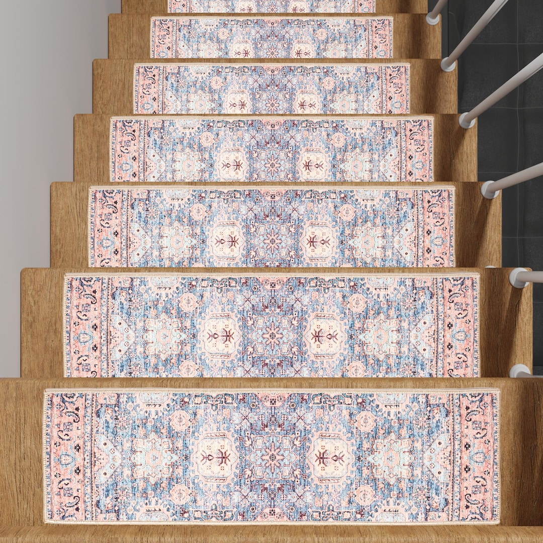 Multicolor Stair Treads Carpet, Vintage Stair Runner Rug, Non-slip ...