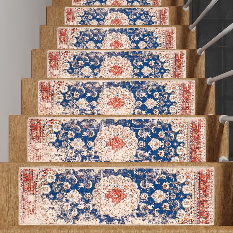 Non-slip Stair Treads: Vintage Velvet Cotton Stair Runner Rug - Etsy