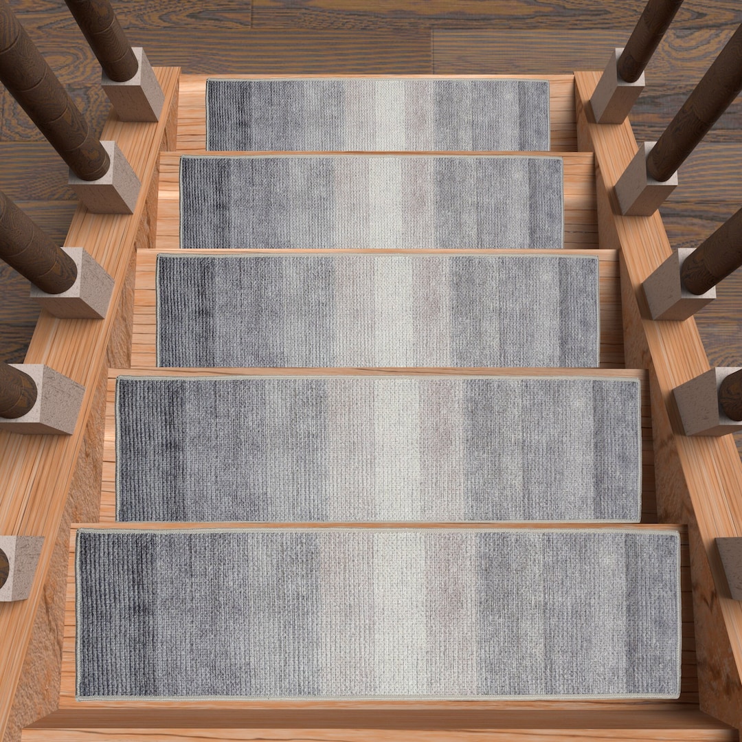 Soft Stair Treads Carpet, Striped Stair Runner Rug, Non-slip Washable ...