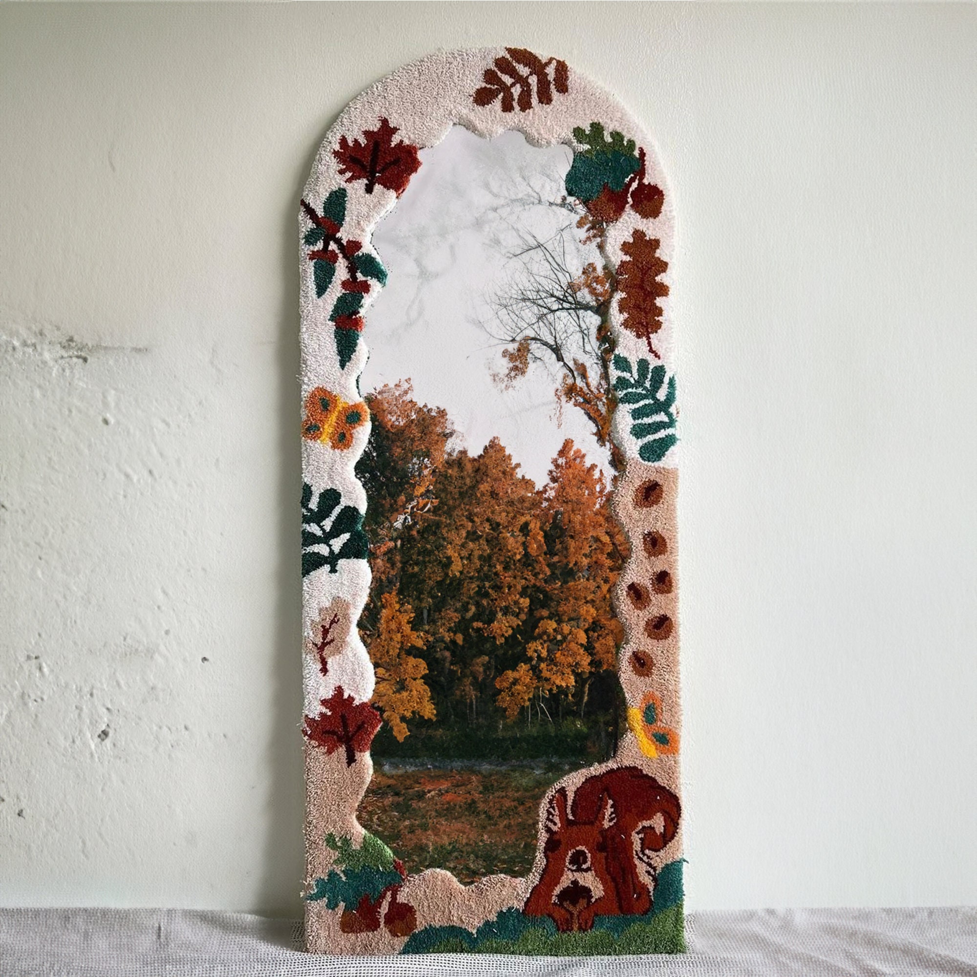 Mirror Frame Wavy Tufted Mirror Full Length Wavy Floor - Etsy