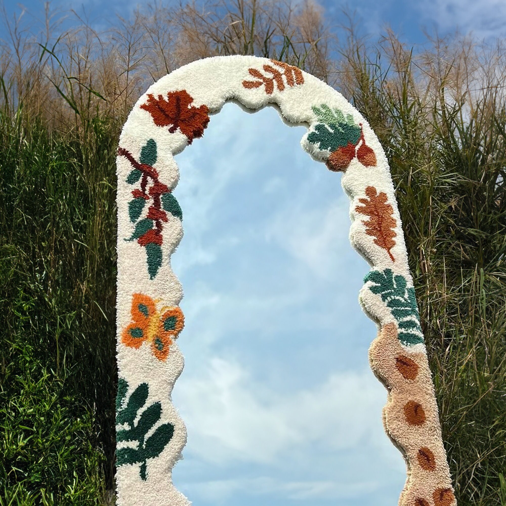 Mirror Frame Wavy Tufted Mirror Full Length Wavy Floor - Etsy