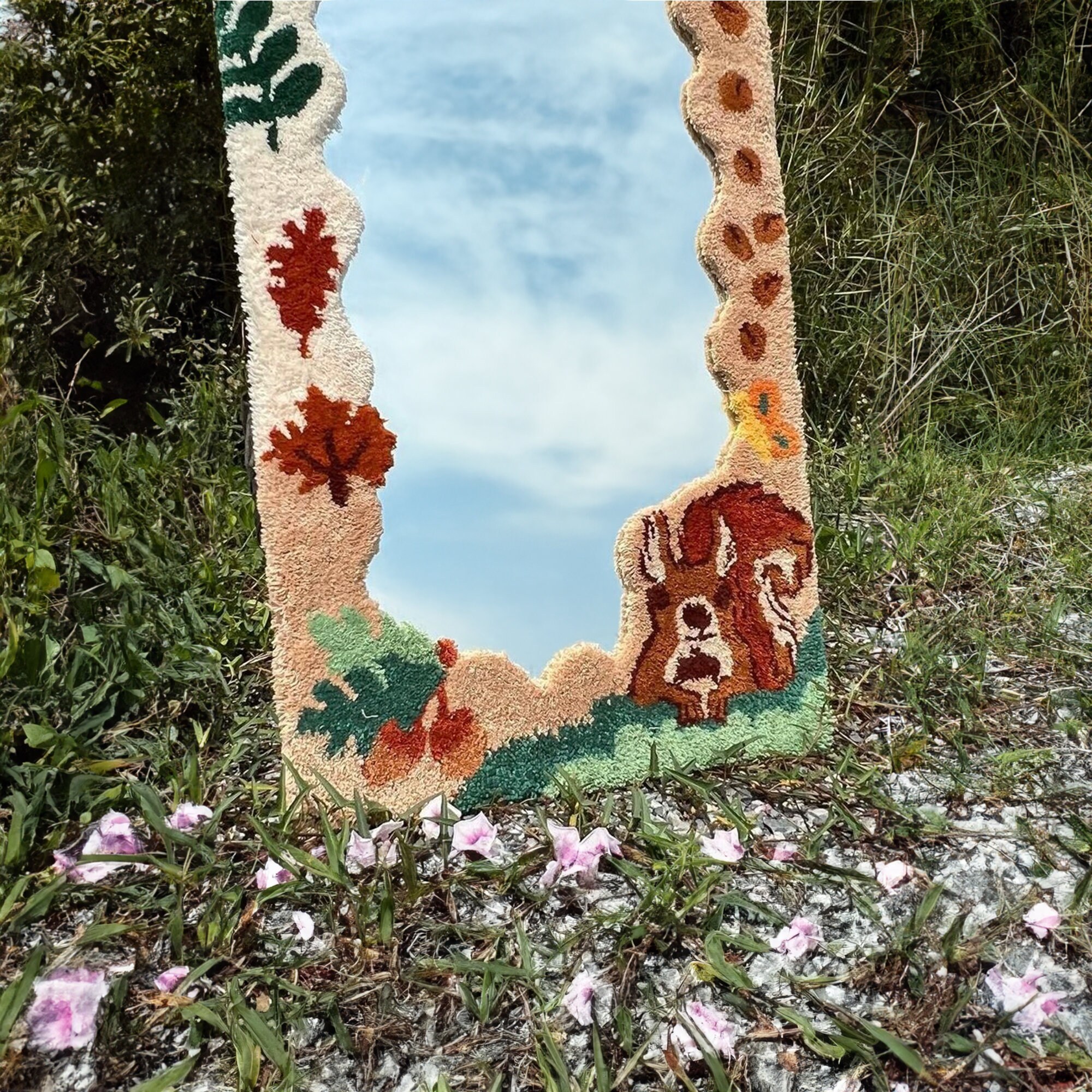 Mirror Frame Wavy Tufted Mirror Full Length Wavy Floor - Etsy