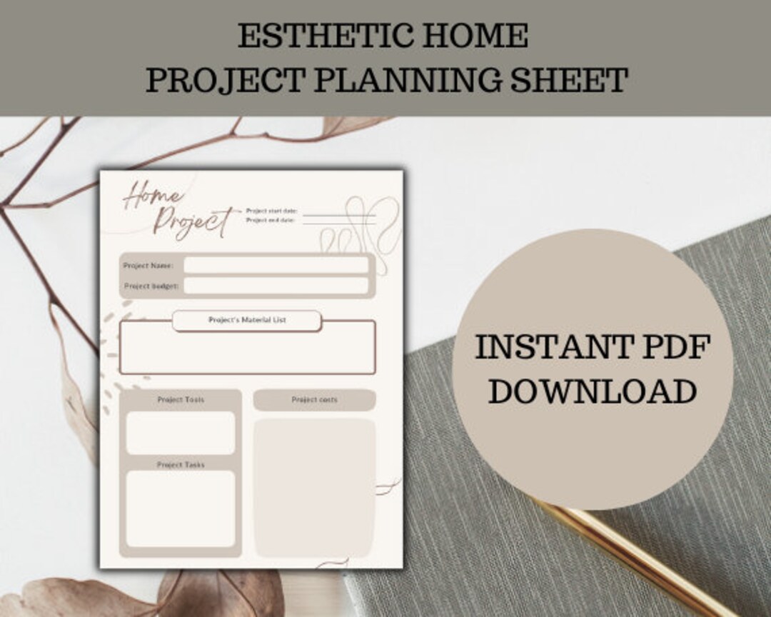 Home Project Planning Template - Etsy
