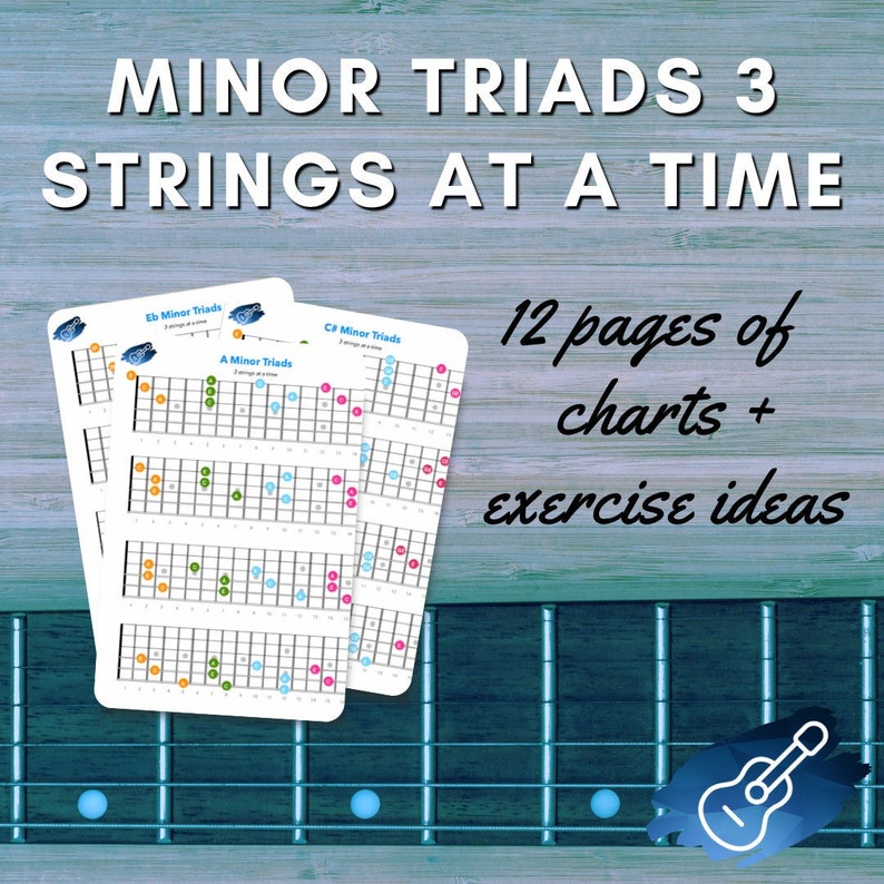 Minor Triads 3 Strings at A Time Printable Charts for Guitar - Etsy