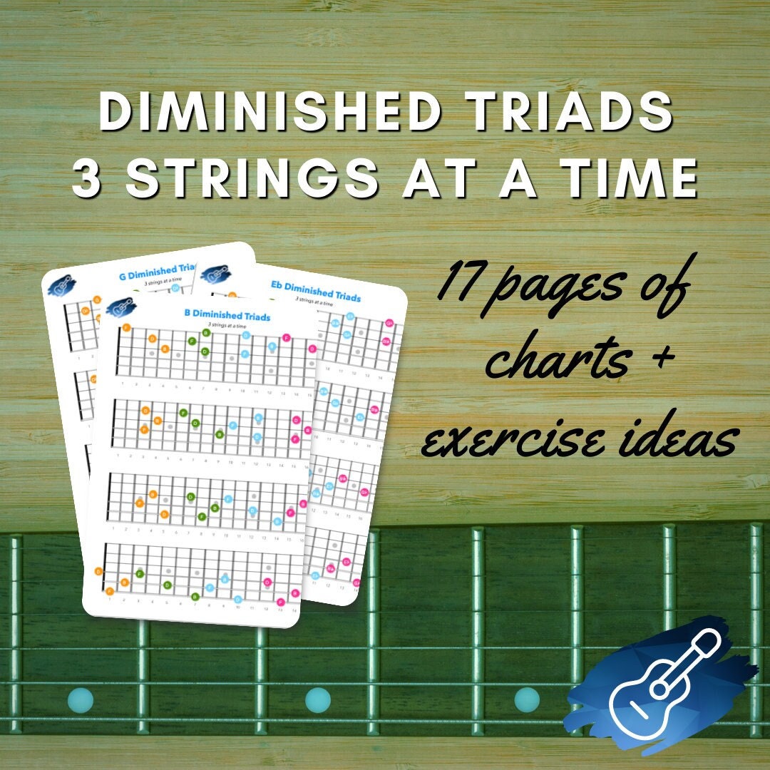 Diminished Triads 3 Strings at A Time Printable Charts for Guitar - Etsy