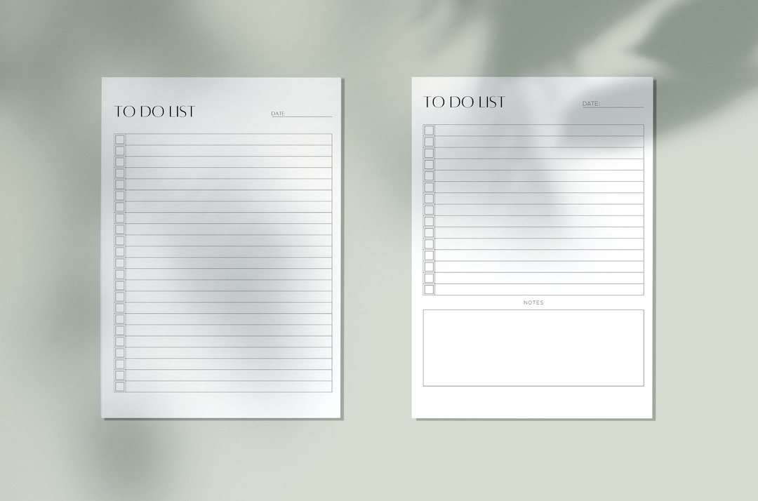 Minimalist To-do Lists | 4 Sizes | 2 Layouts | PDF & JPG (600 DPI ...