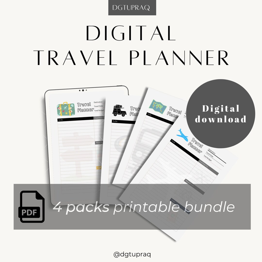 Digital Travel Planner With 4 Different Designs - Etsy