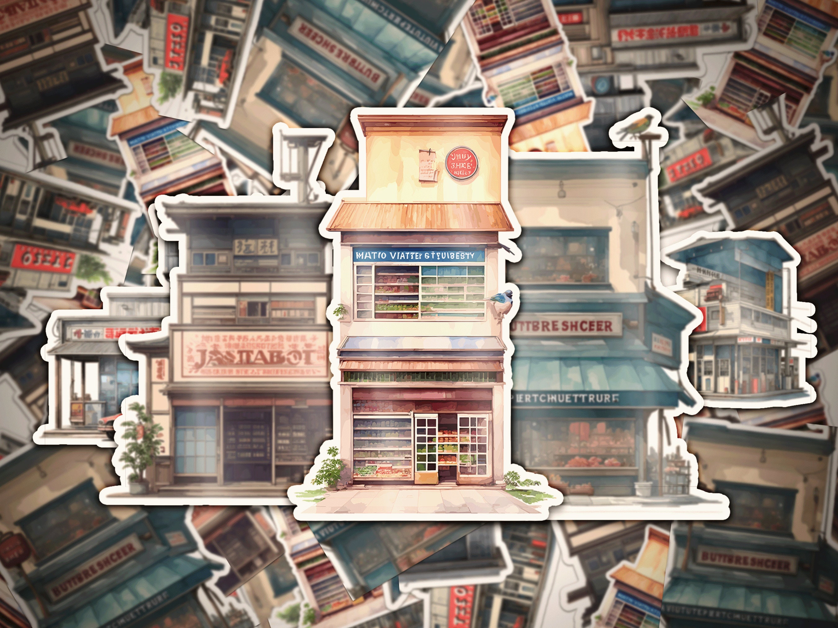 Acute Nostalgia Series Convenience Store stickers, Vinyl Stickers ...
