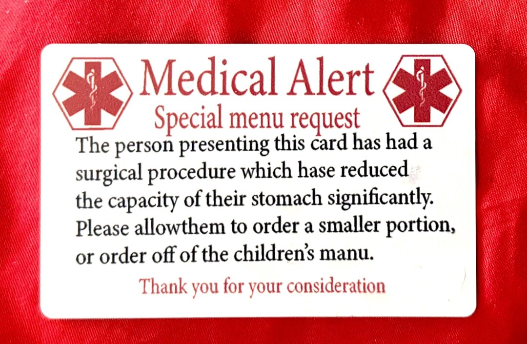 Personalized Bariatric Surgery Card, Gastric Bypass, Gastric Sleeve ...