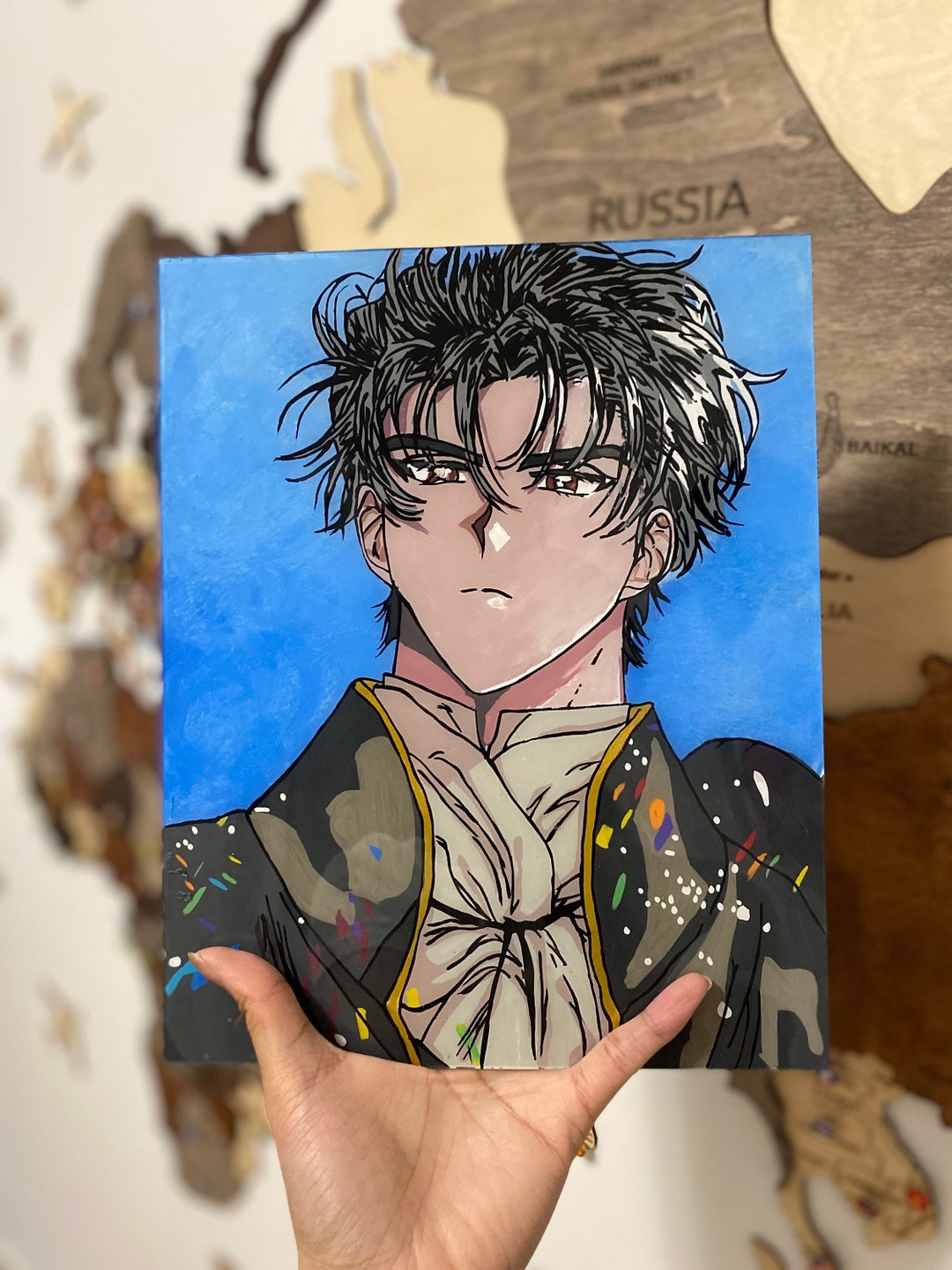 Duke Hugo/hue Taran Glass Painting From Manhwa "lucia" - Etsy