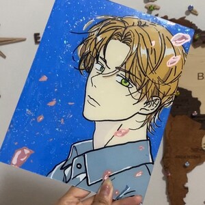 Glass Painting of Cain From the Manhwa Yours to Claim - Etsy
