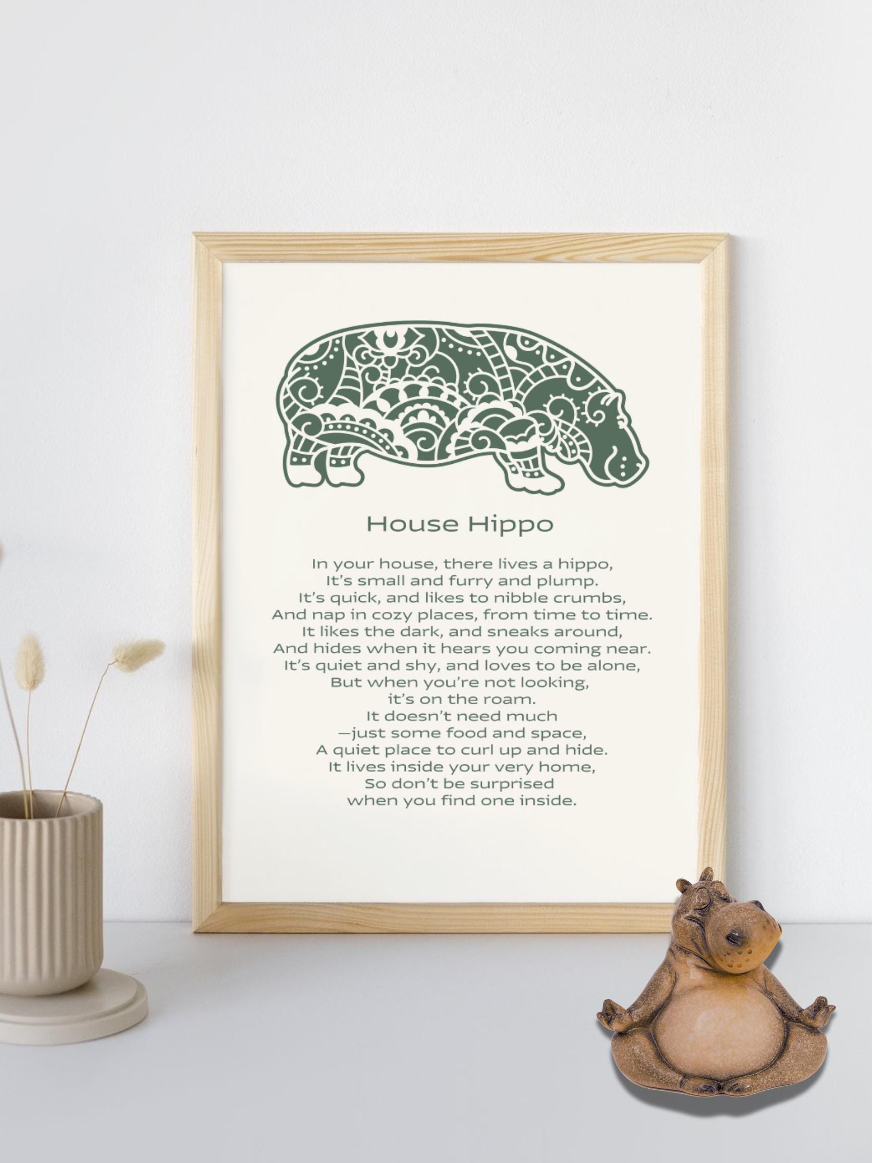 House Hippo Housewarming Card, House Hippo Sign, House Hippo Card ...
