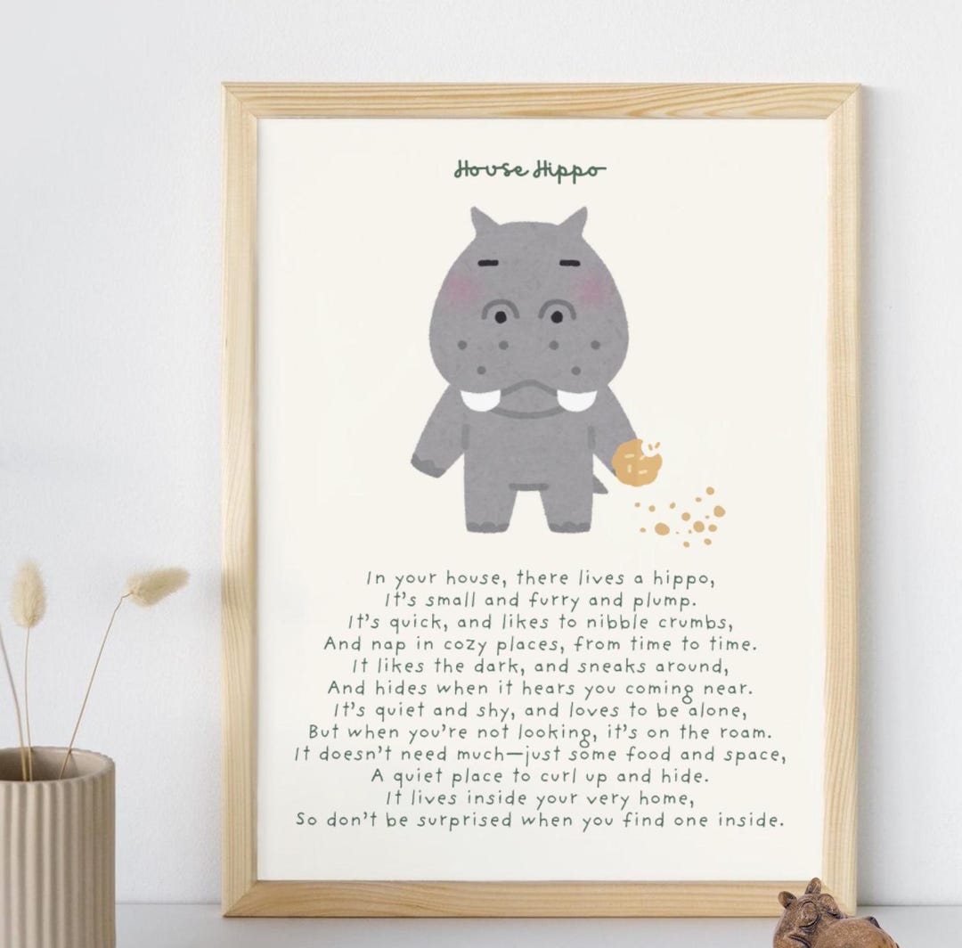 House Hippo Sign, House Hippo Card, House Hippo Poem, House Hippo ...