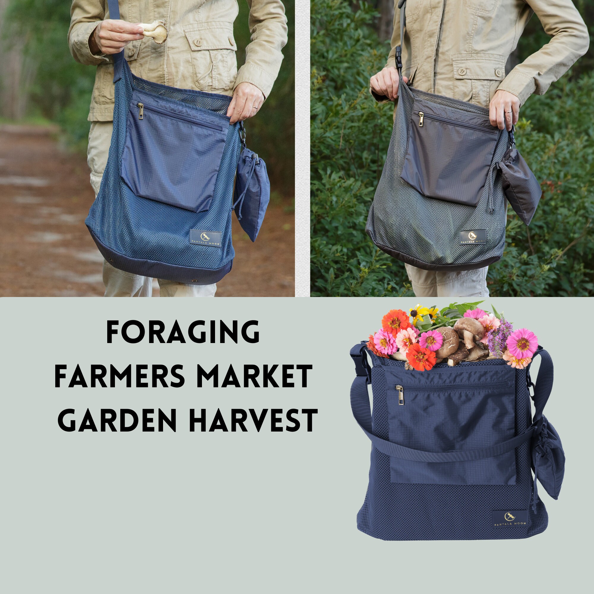 Foraging Bag Mesh Mushroom Hunting Bag Crossbody Mushroom Bag Soft ...