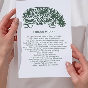 House Hippo Housewarming Card, House Hippo Sign, House Hippo Card ...